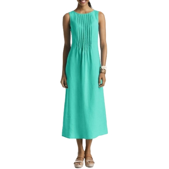 J. Jill | Dresses | J Jill Mint Green Maxi Dress 0 Linen Pintuck ...